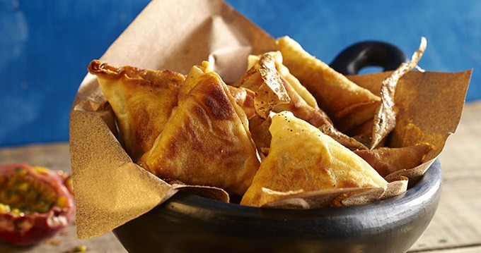 Samossas de Ratte du Touquet au foie gras