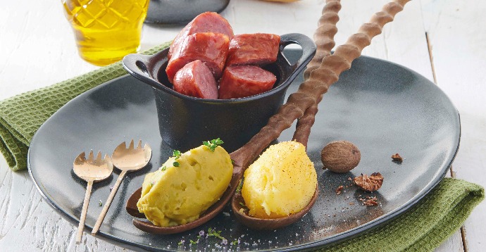 Brick de ris de veau aux pommes de terre Pompadour & sauce crémeuse au ...